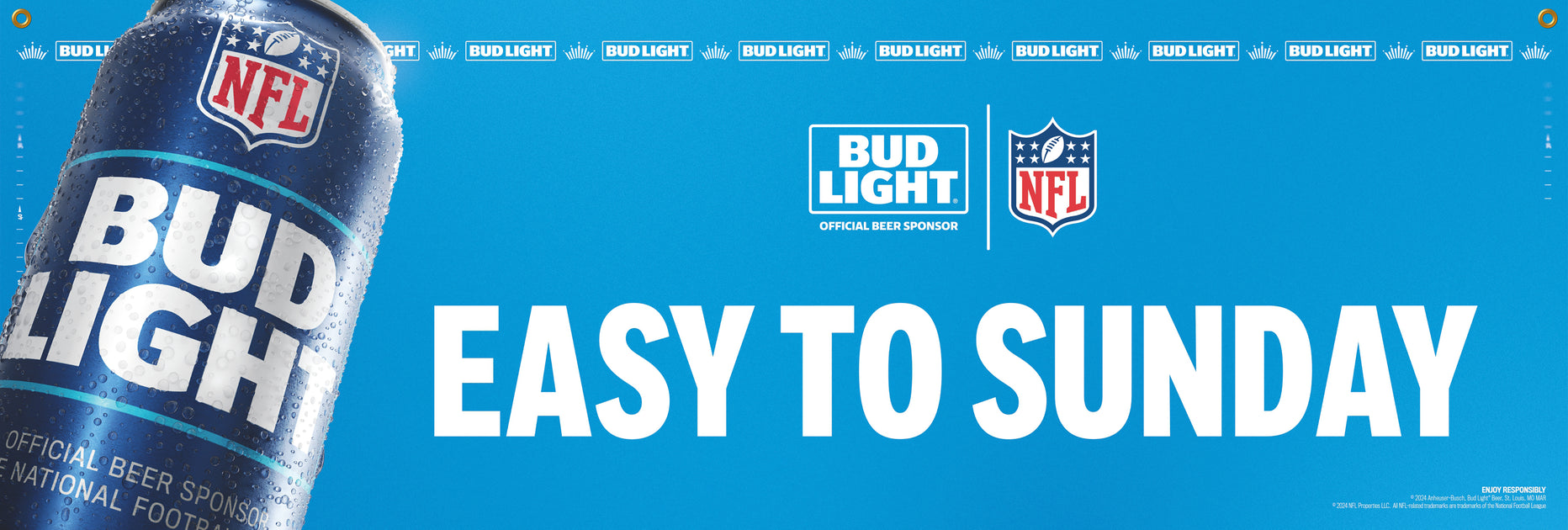 Bud Light NFL "Easy To Sunday" Logo Banner — Ripper Bud Web Store