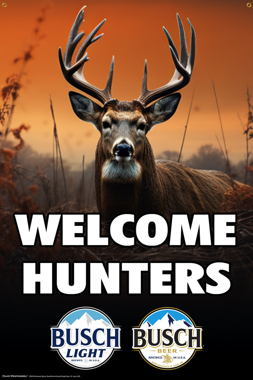 Busch Welcome Hunters 8' x 3' Banner — Ripper Bud Web Store