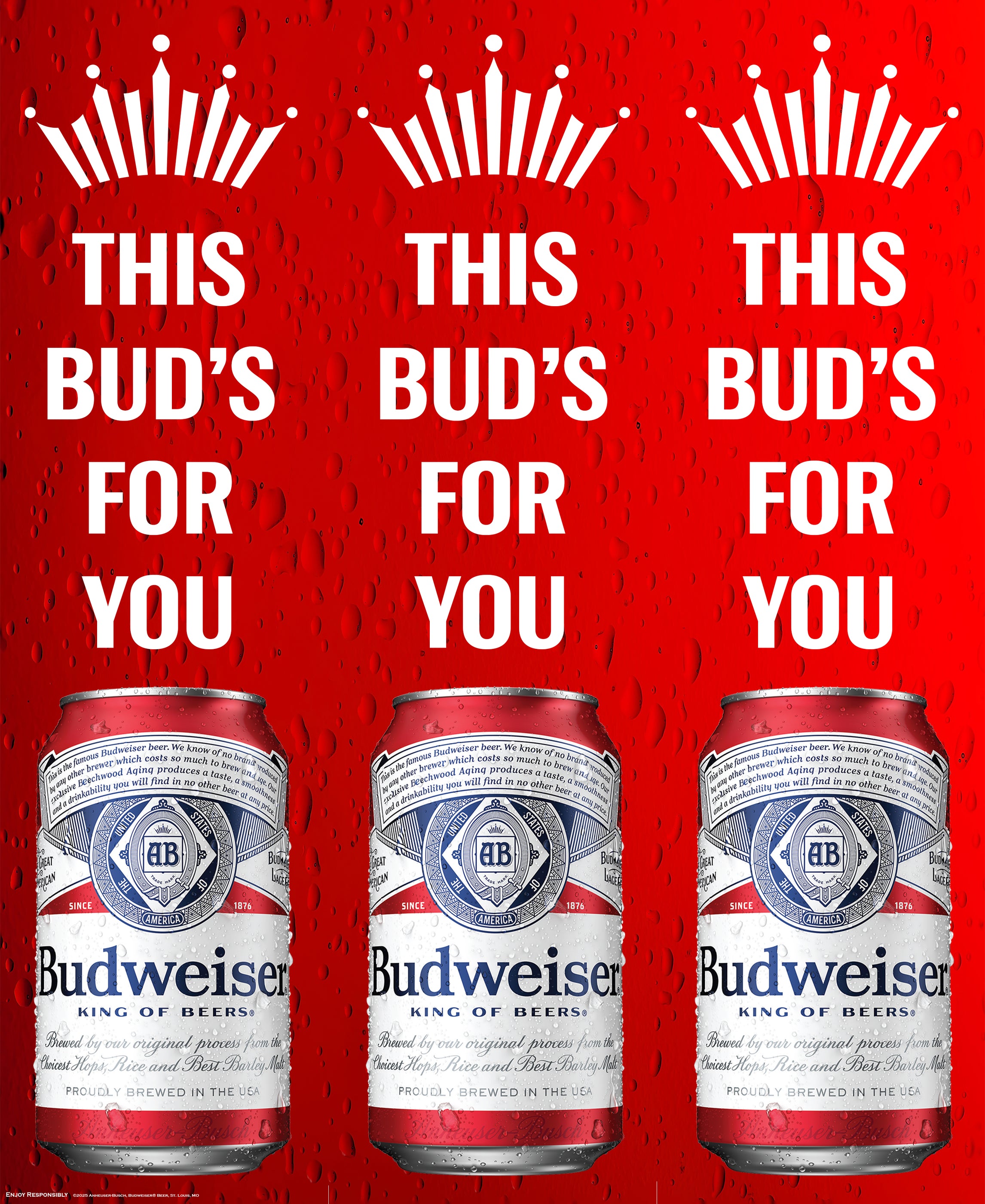 Budweiser This Buds For You Three Sided Bollard Sign — Ripper Bud Web Store