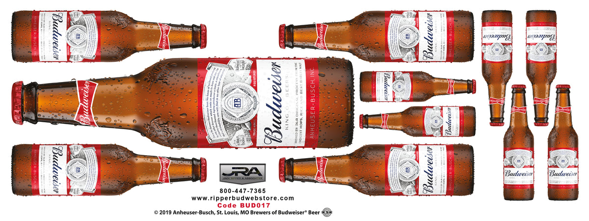 Budweiser Glass Bottle Wall Graphic Sheet 18" x 48" – Ripper Bud Web Store