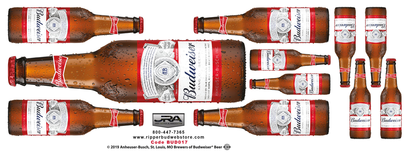 Budweiser Glass Bottle Wall Graphic Sheet 18" x 48" — Ripper Bud Web Store