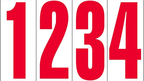 18" Red Number Decals (25 per pack) — Ripper Bud Web Store