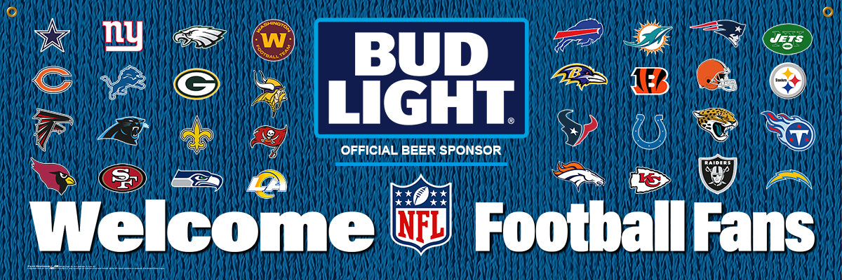 Bud Light NFL "Welcome Football Fans" Logo Banner – Ripper Bud Web Store